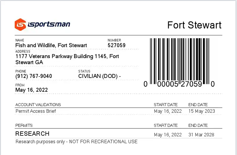 SOP/Regulations - Fort Stewart-Hunter Army Airfield - iSportsman